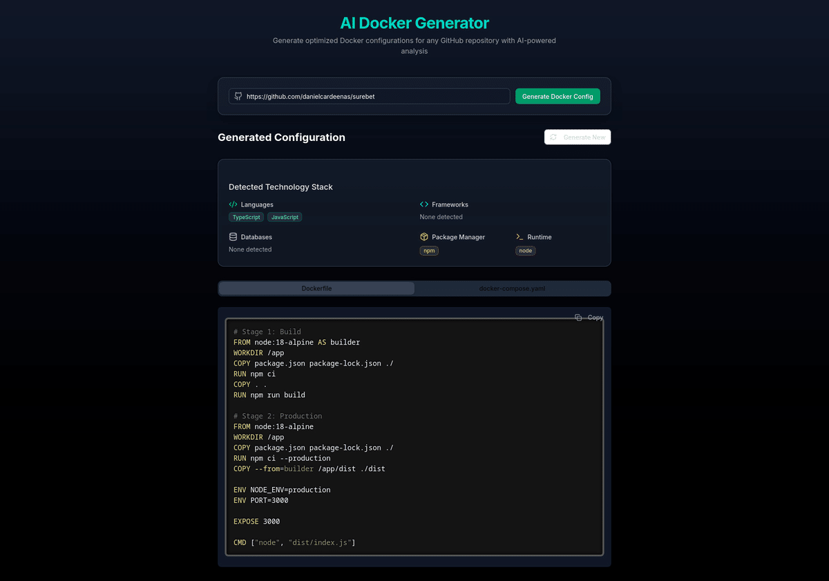 AI-Docker-Compose-Generator：GitHubリポジトリから自動でDockerfileとdocker-compose.ymlを生成するAI駆動型ツールの完全ガイドーー ...