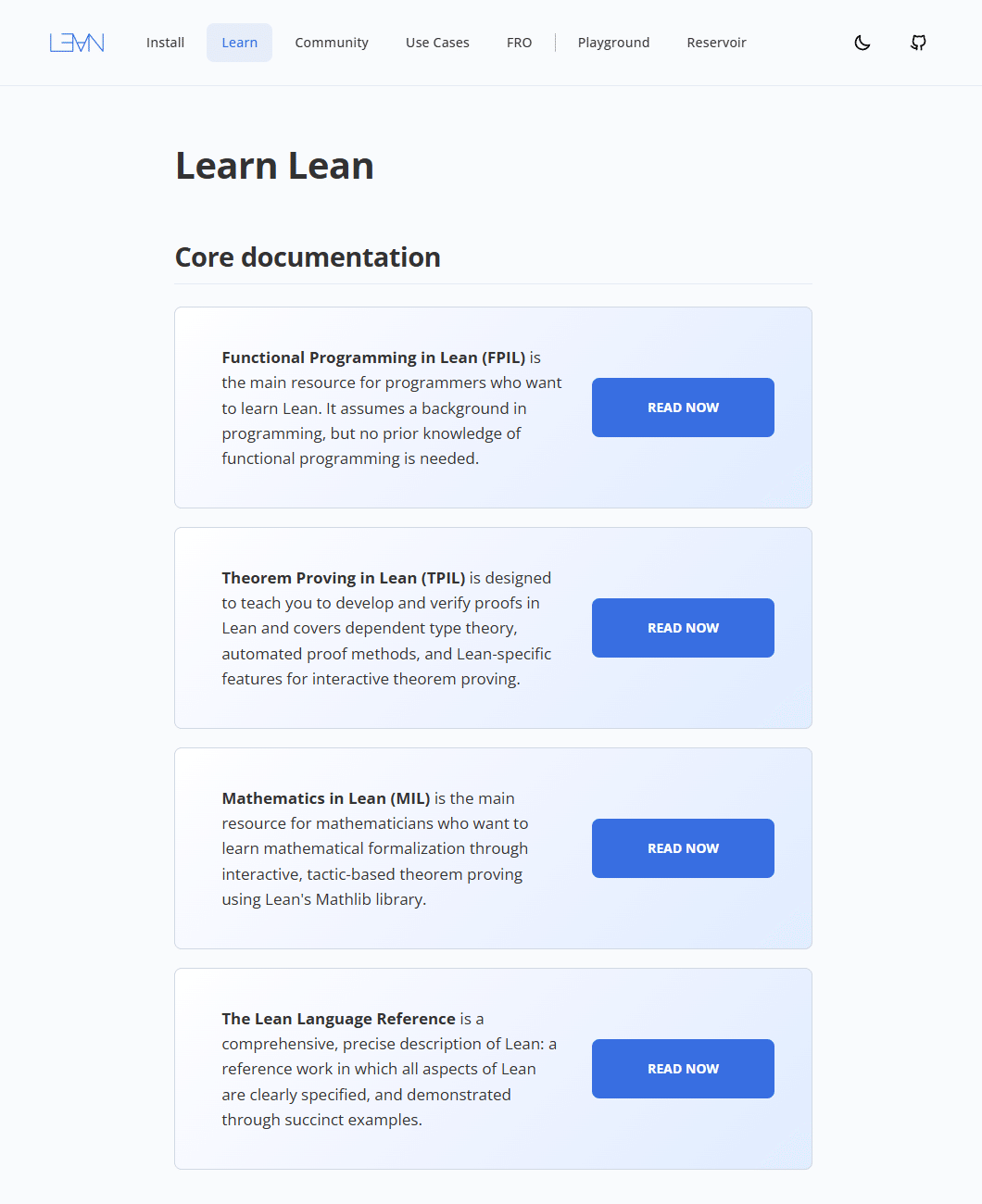 Lean4: 公式サイトがリニューアル｜D.