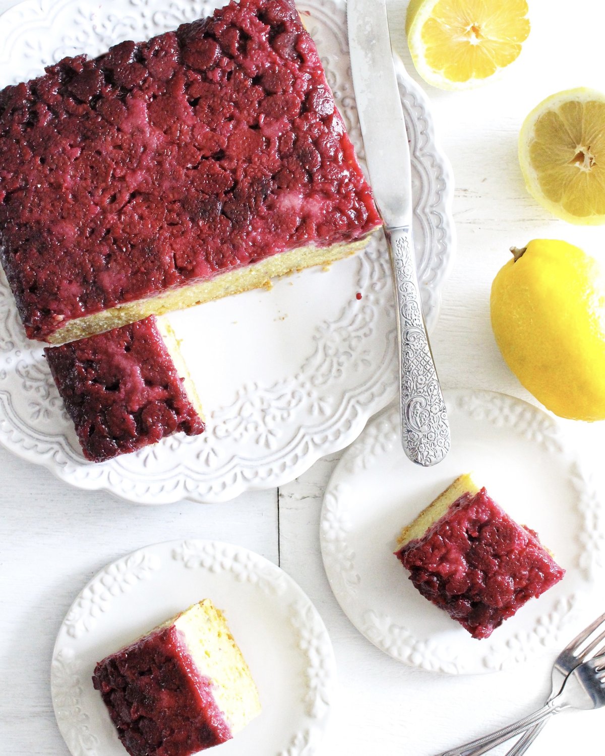 ラズベリーのアップサイドダウンケーキ｜junjun