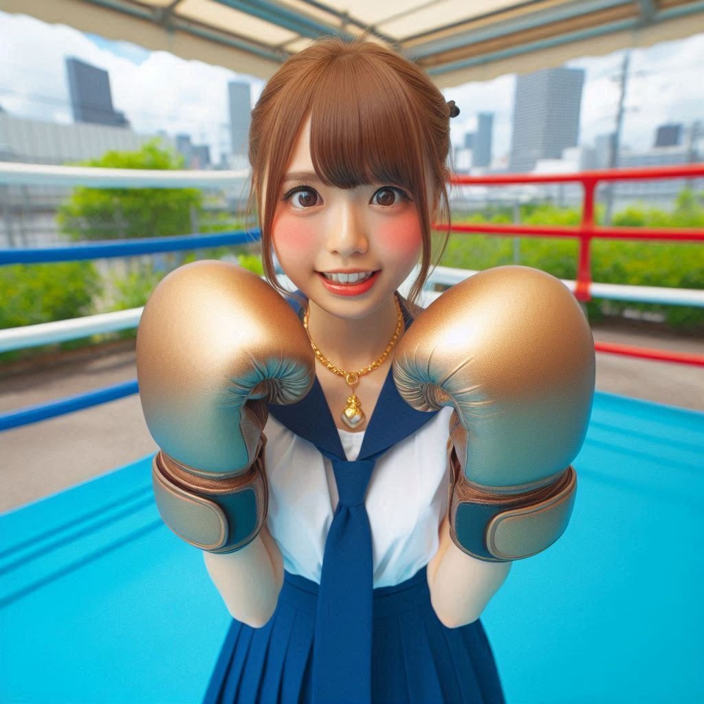 Gold Gloves cute (金色グローブ女子ボクサー)｜Q-MiMi