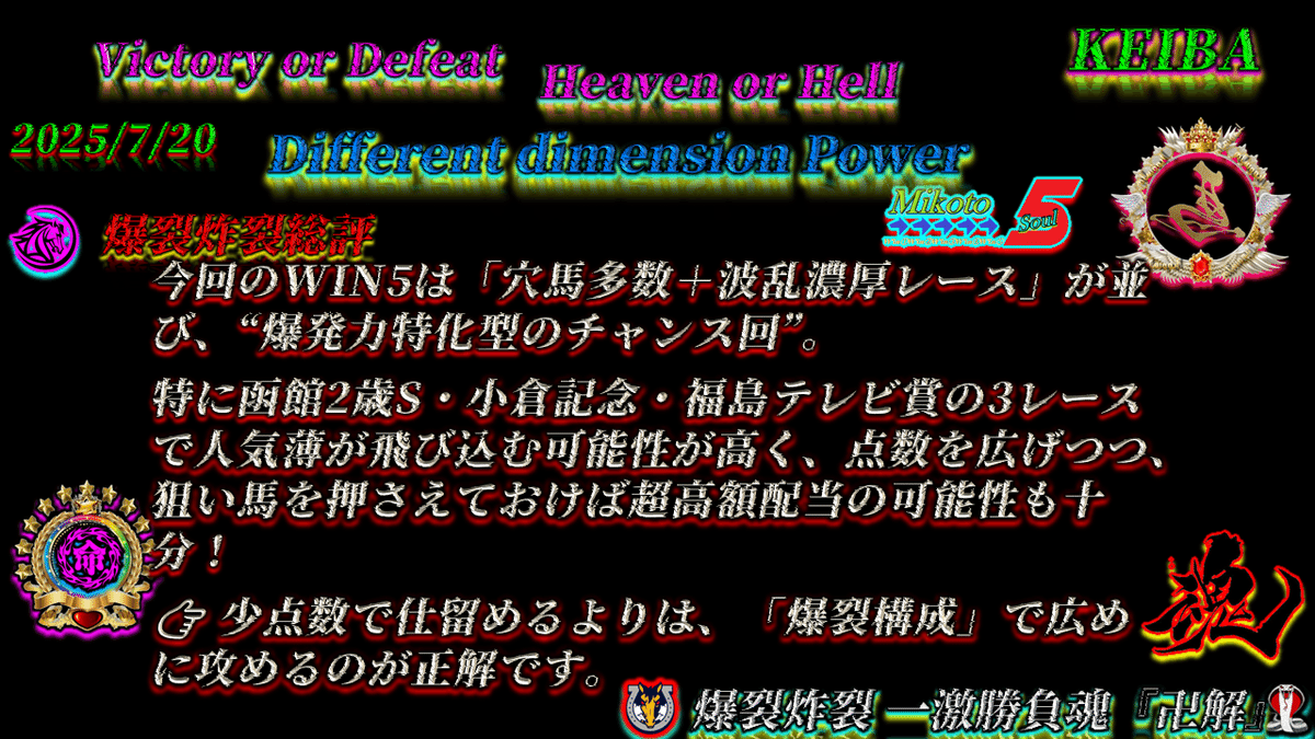 WIN5 7/20版｜龍国 命