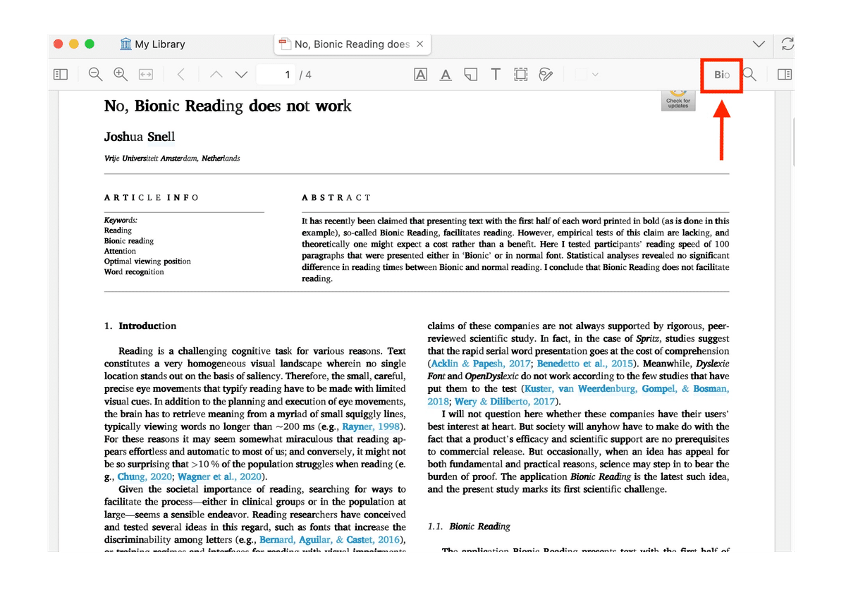 英文読むのがちょっと楽になる⁉️おもしろプラグイン★【Bionic for Zotero Reader／Bionic Reading】｜のんびり★