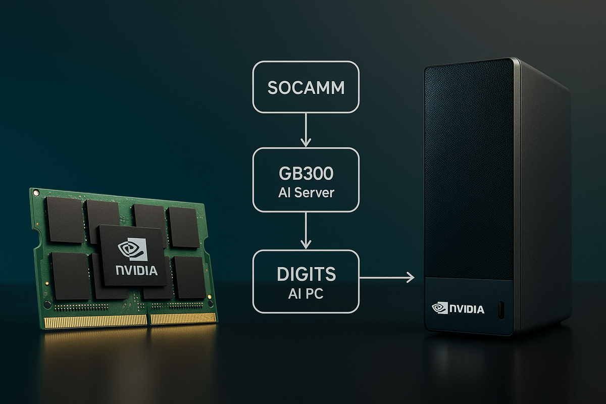 🟦NVIDIA、独自メモリ標準「SOCAMM」を年内最大80万個調達へ─AI向け新市場が本格始動｜あさって 電子立国日本の半導体