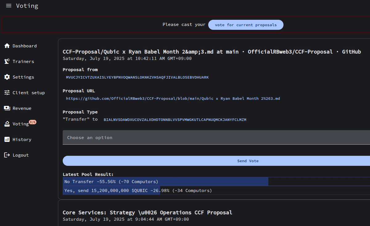 Qubic の Vote 締め切りは 月曜日 24:00 UTC｜Daiju Azuma