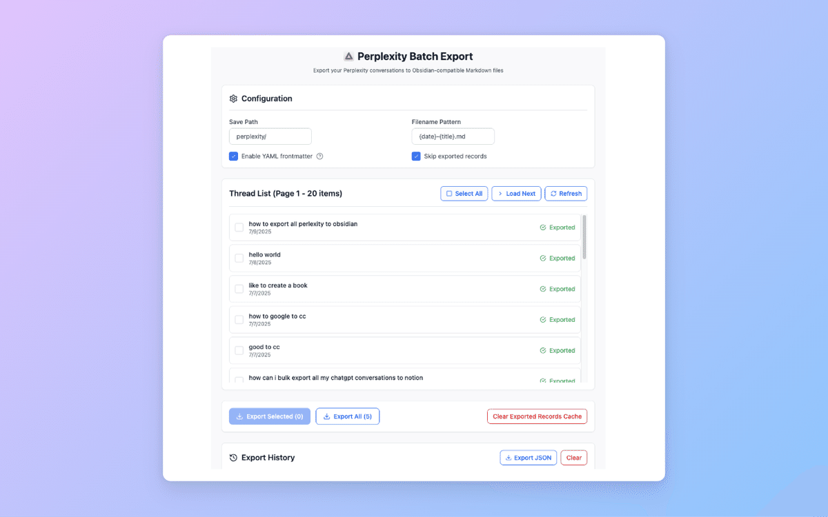 PerplexityAIの対話を効率的に管理！「Perplexity to Obsidian - Batch Export」拡張機能のご紹介｜Miyuki