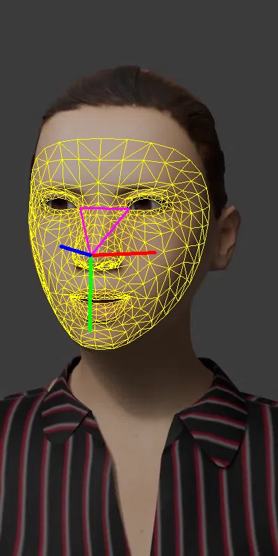 MediaPipe Face Meshで姿勢推定してみる｜えぬでんき