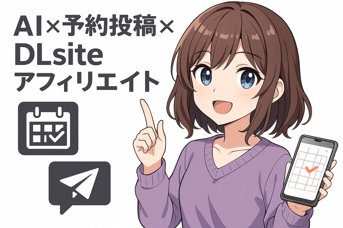 【AI予約投稿】DLsite深夜発売の新作に備える！AIと予約投稿で稼ぐDLsiteアフィリエイト｜DLsiteハックマン＠DLsiteアフィリエイトのアイディア売ります