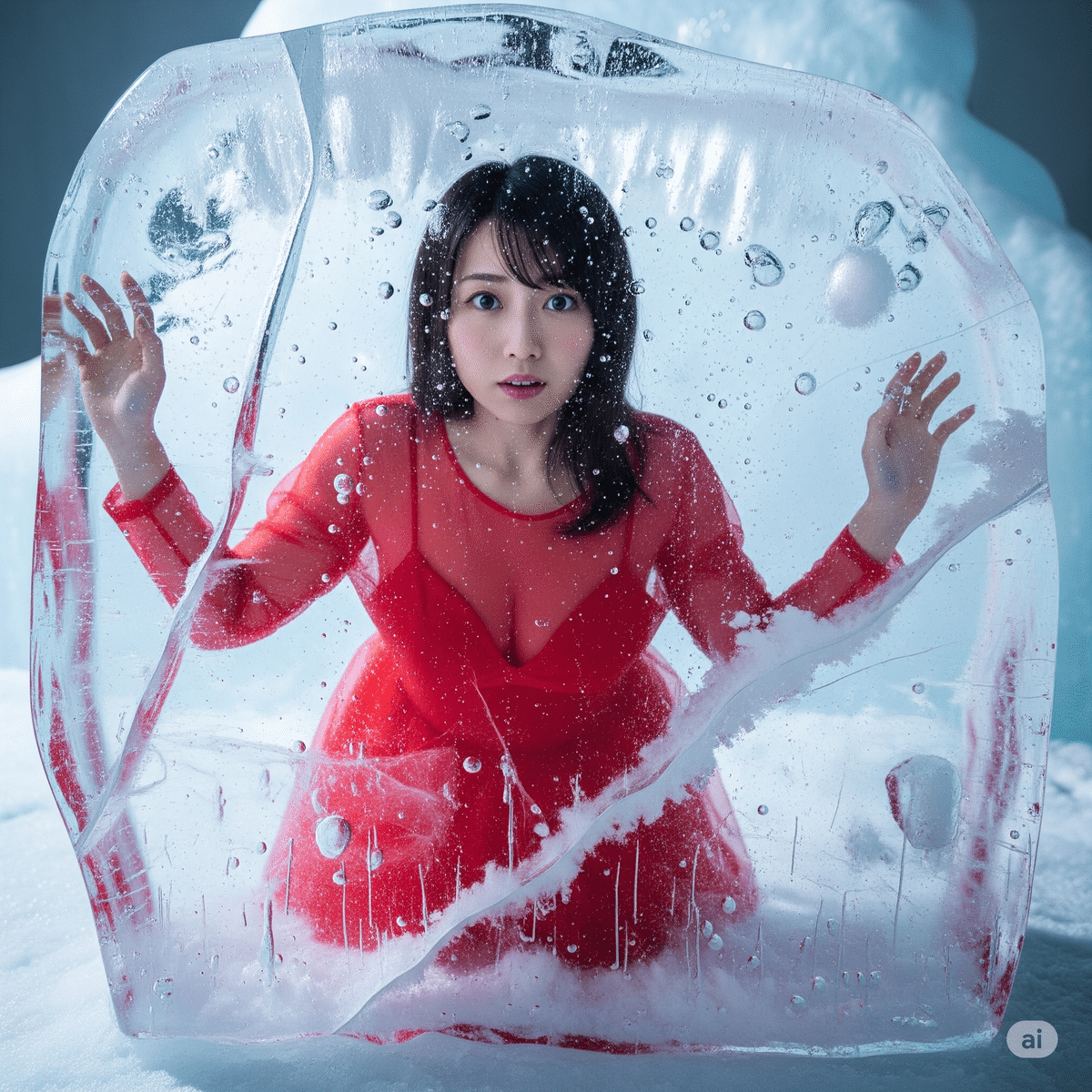 暑いので氷付けになってみた｜zerozero_x