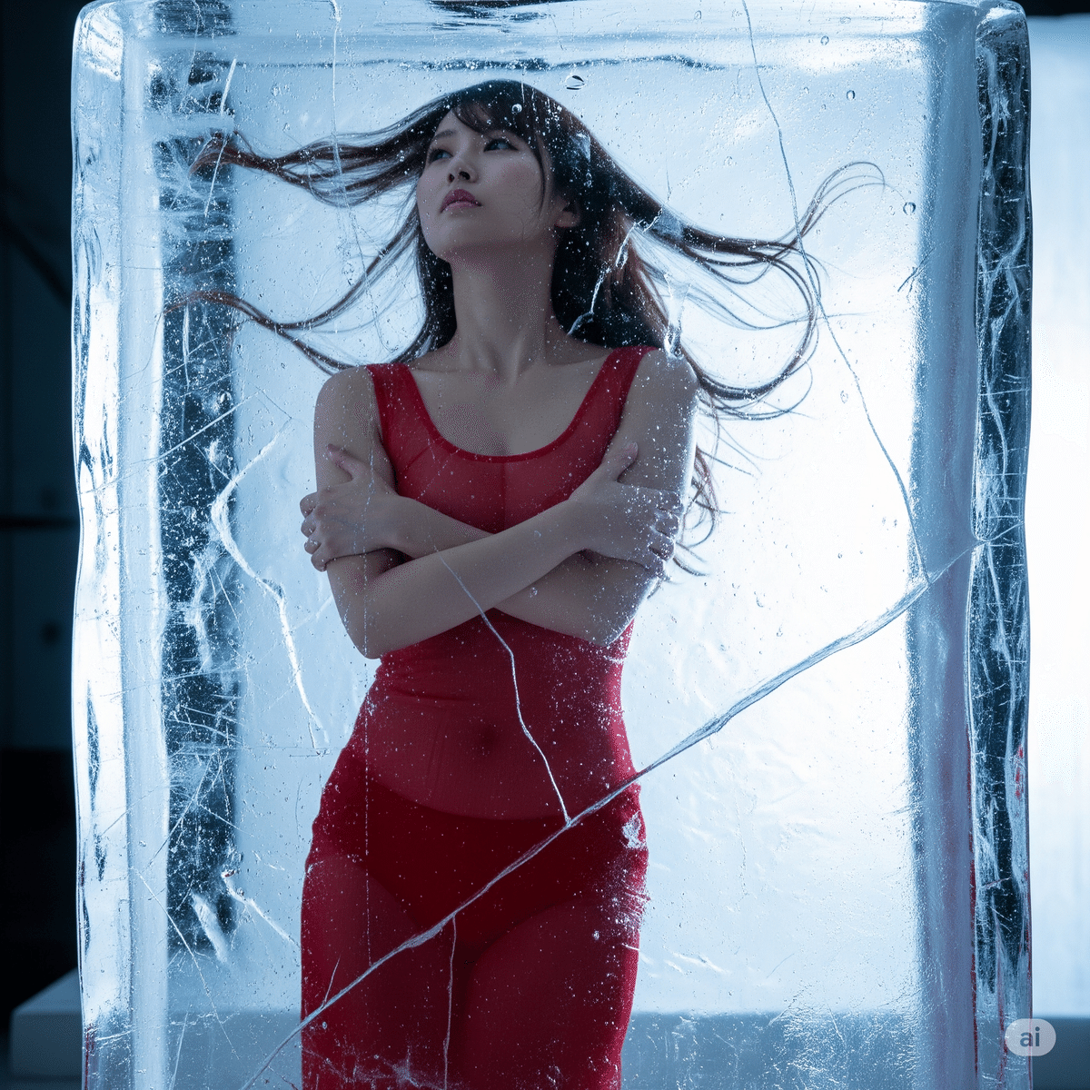 暑いので氷付けになってみた｜zerozero_x