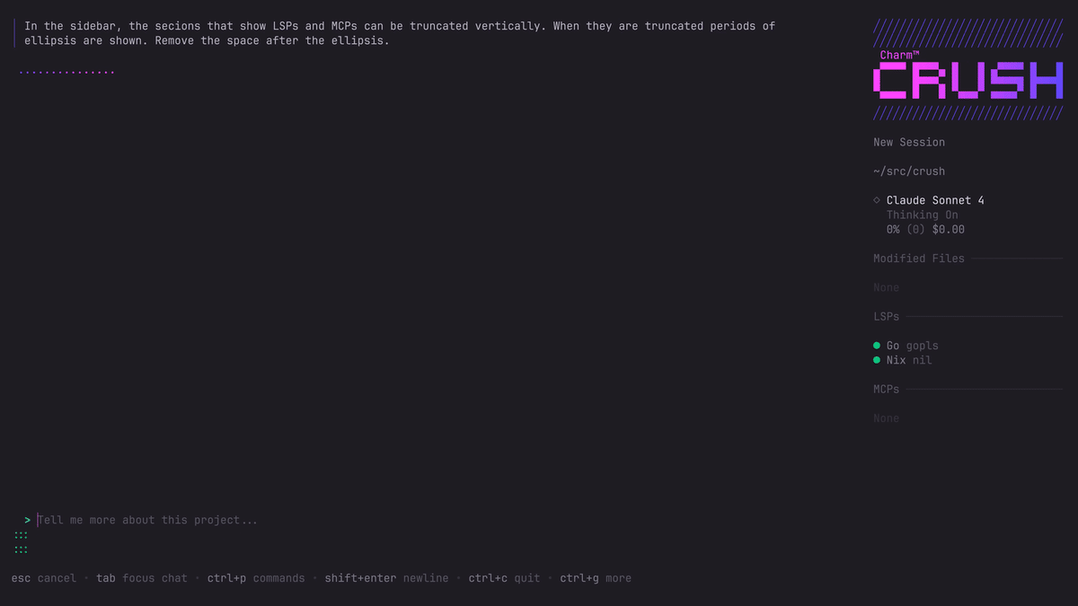 【徹底解説】次世代AIコーディングエージェント「Crush」とは？使い方からおすすめの使い方まで｜まさお@未経験からプロまでAI活用
