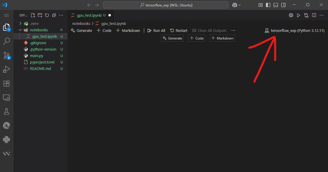 TensorFlow+WSL2+uv+VSCode+Jupyter+GPUという地獄の環境構築｜おいしいかにかま