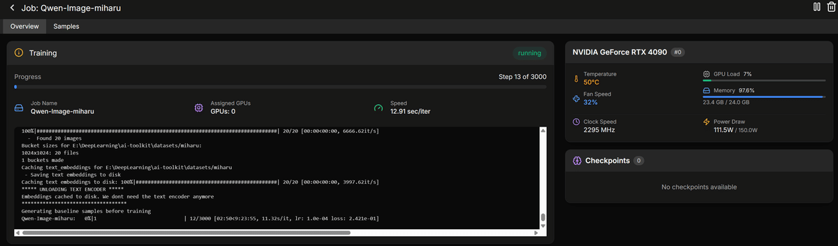 OSTRIS AI-TOOLKIT導入とQwen-ImageのLoRAトレーニング｜混合順