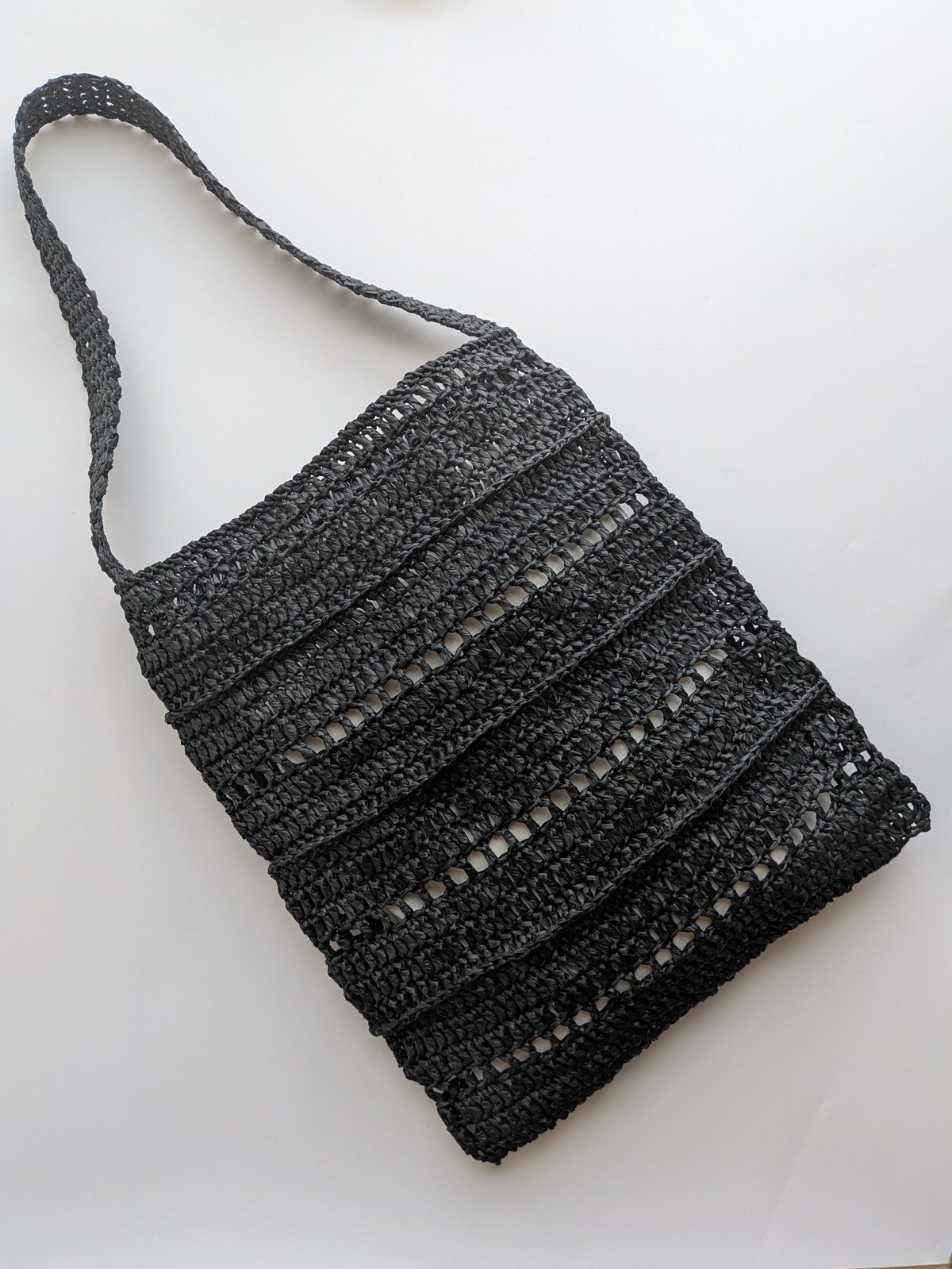 【編み図・かぎ針】残暑のボーダーショルダーバッグ｜NUKIM KNIT