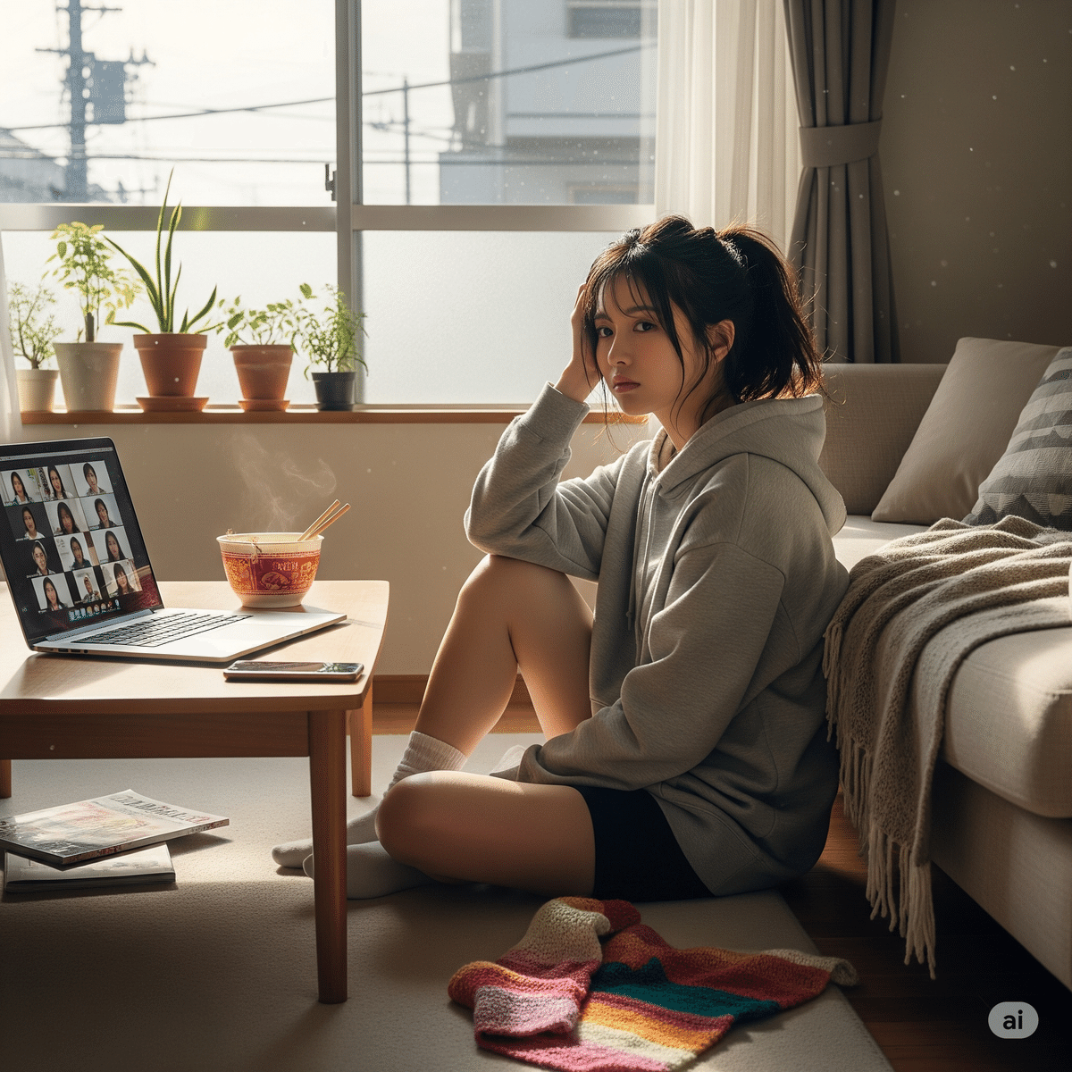 在宅勤務なのでだらけ気味美女｜zerozero_x