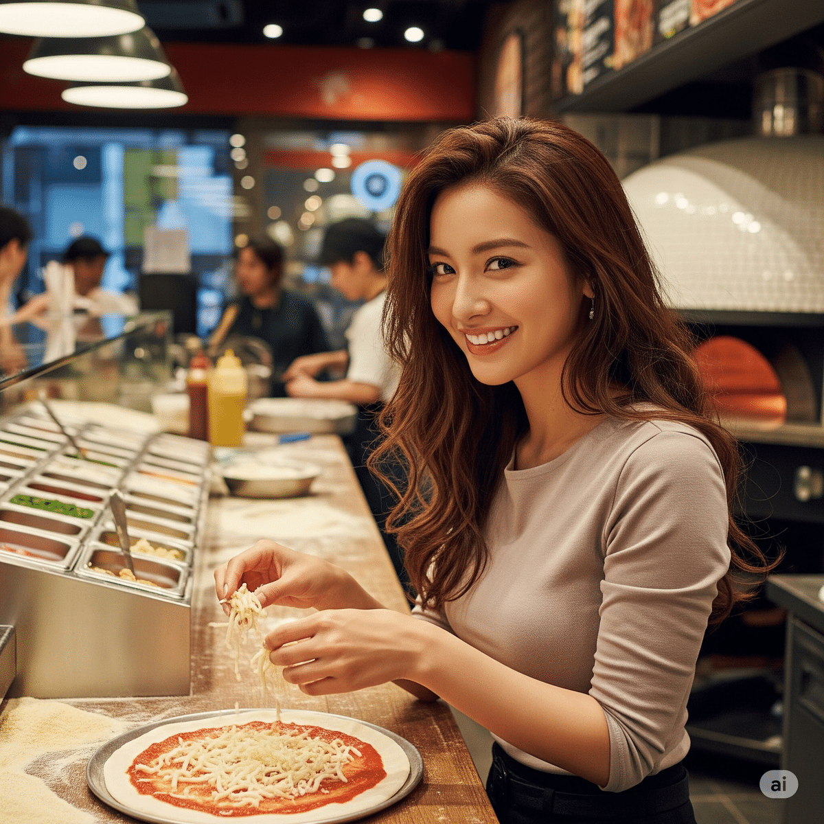 ピザ職人美女AI画像生成｜zerozero_x