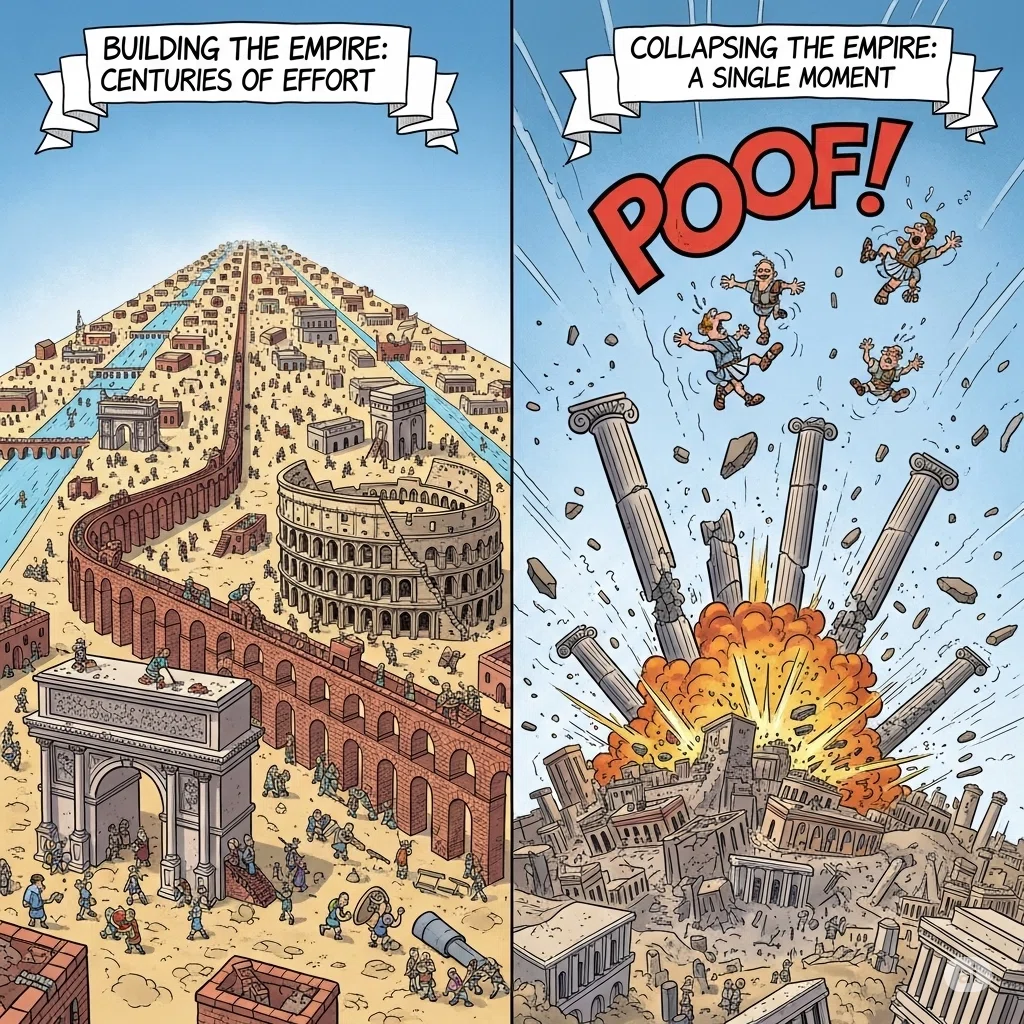 'Rome was not built in a day. Yet, when it collapses, it can perish in ...
