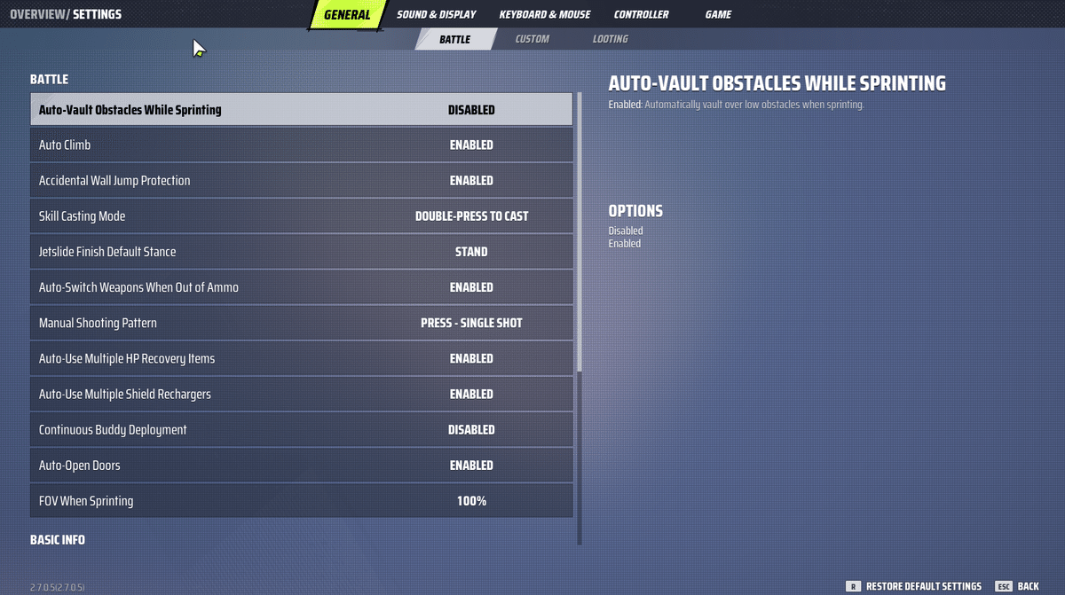 Farlight 84の設定について解説(GENERAL編)｜qL4mp