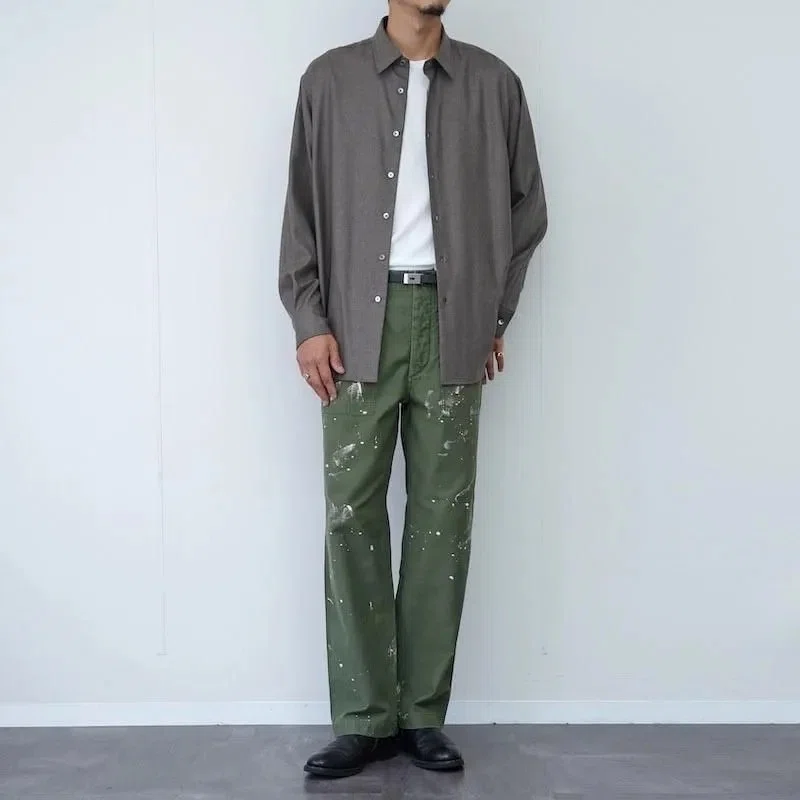 唯一無二の軍パン、AURALEE流ブリーチベイカー。【AURALEE】WASHED BAGGY SATIN BLEACHED BAKER ...