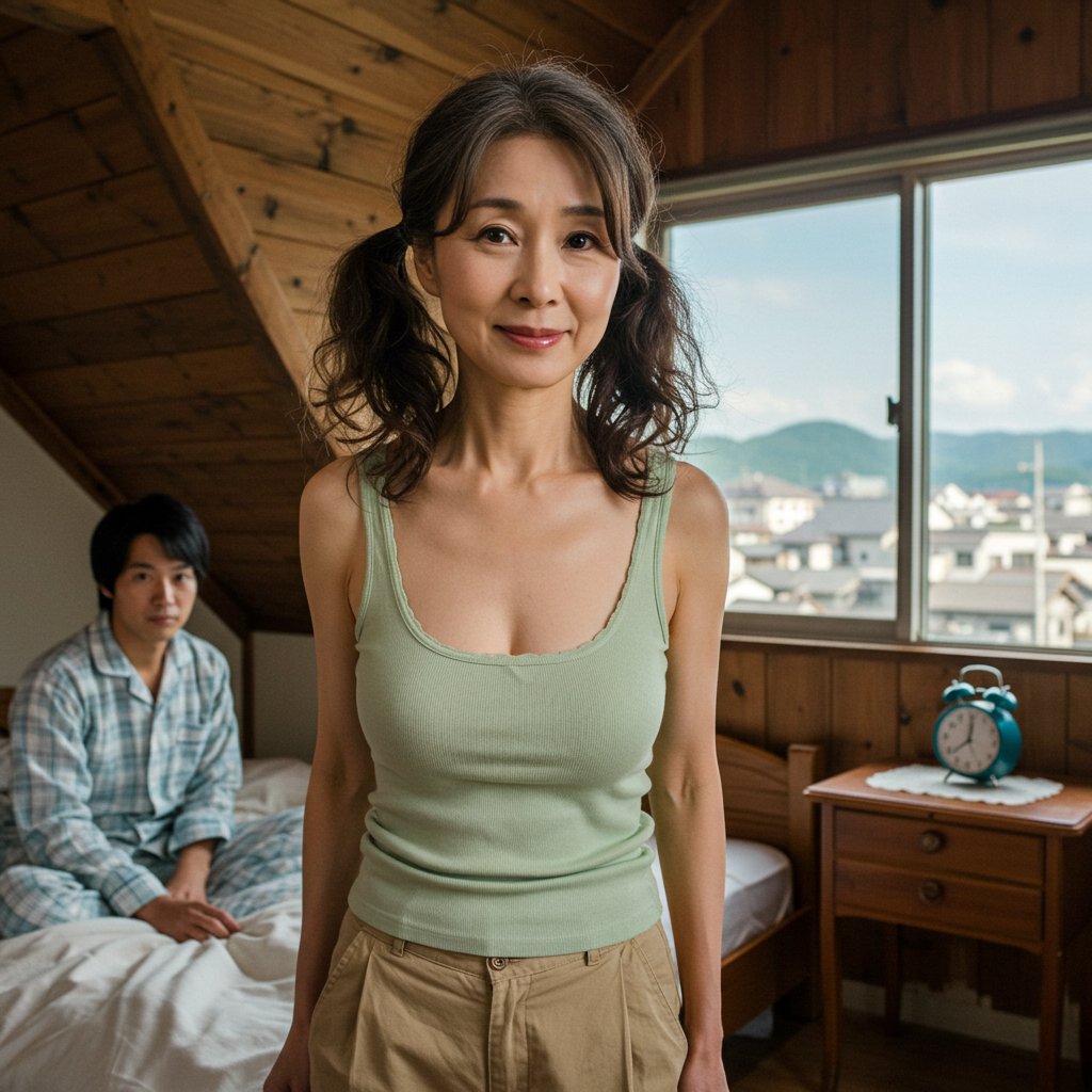 無料AI de 母息子（目覚まし時計） @Image Creator & ImageFX & Whisk＋プロンプト｜茜町春彦