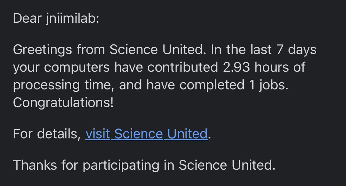 Science United (BOINC)で科学計算に貢献する｜jniimi
