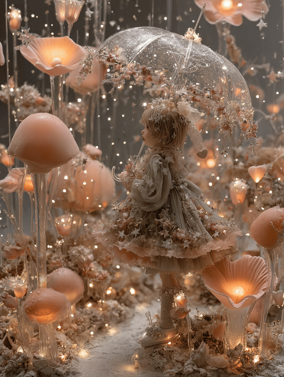 「Dreamy Garden Night」（夢見る夜の庭）｜Yoshimi🐾幻想AIアートクリエイター🐾