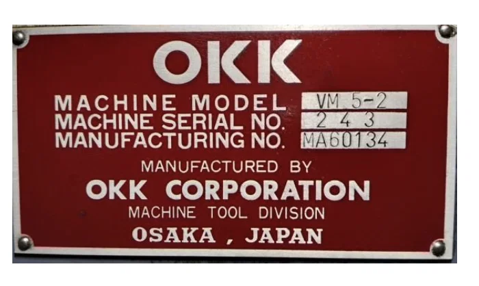 OKK製マシニングセンタ 4台中古設備案内のご紹介｜Y.KOJIMA