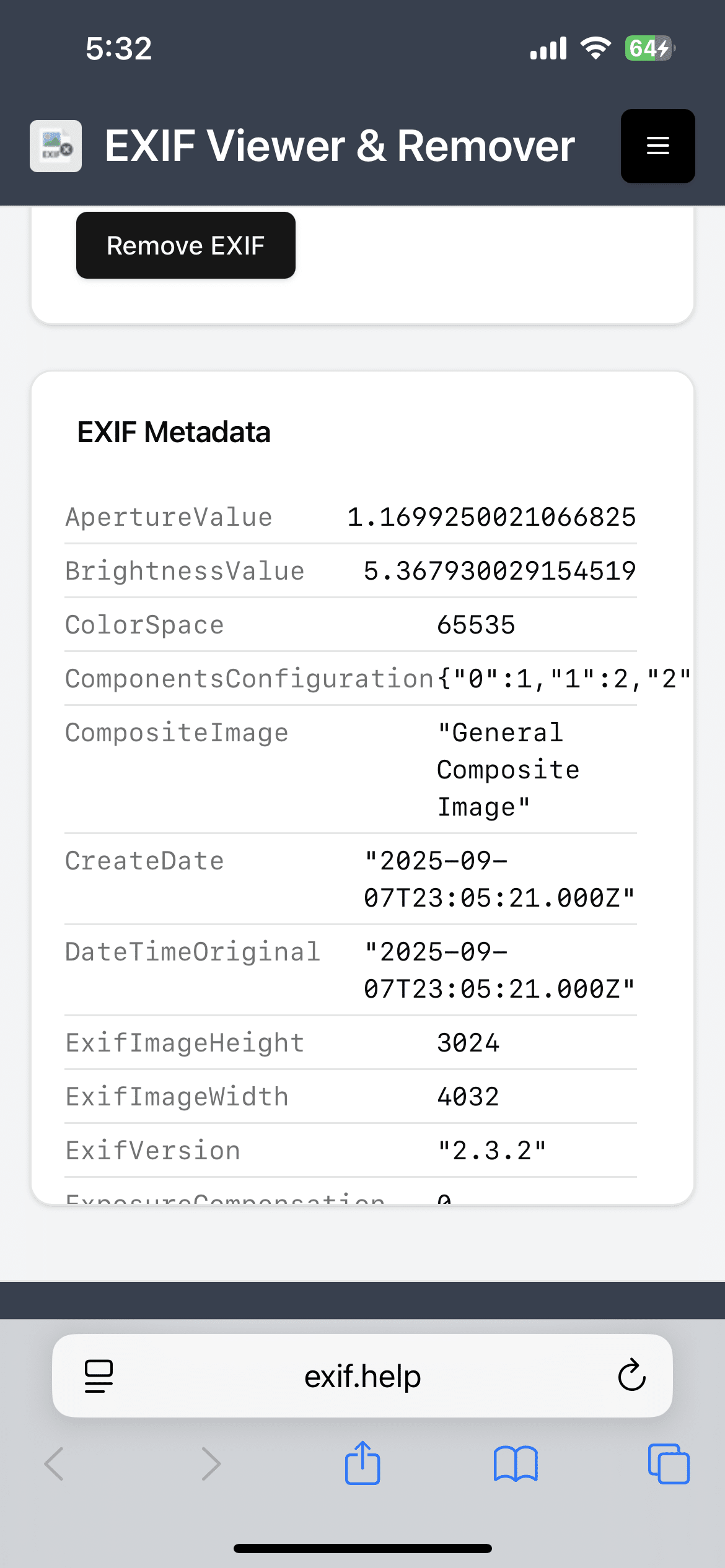 Exif.helpを使って画像に含まれるExifデータの表示と削除する方法｜ヒデさん