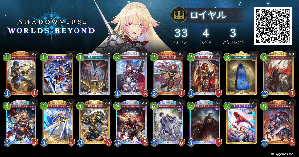 財宝ロイヤルの対戦メモ[絶傑の継承者]【ShadowverseWB/シャドウバースWB】｜おれんじちゃんねる