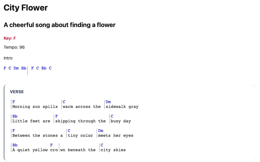 Chorview - ChordPro 形式を見やすく表示｜かわと