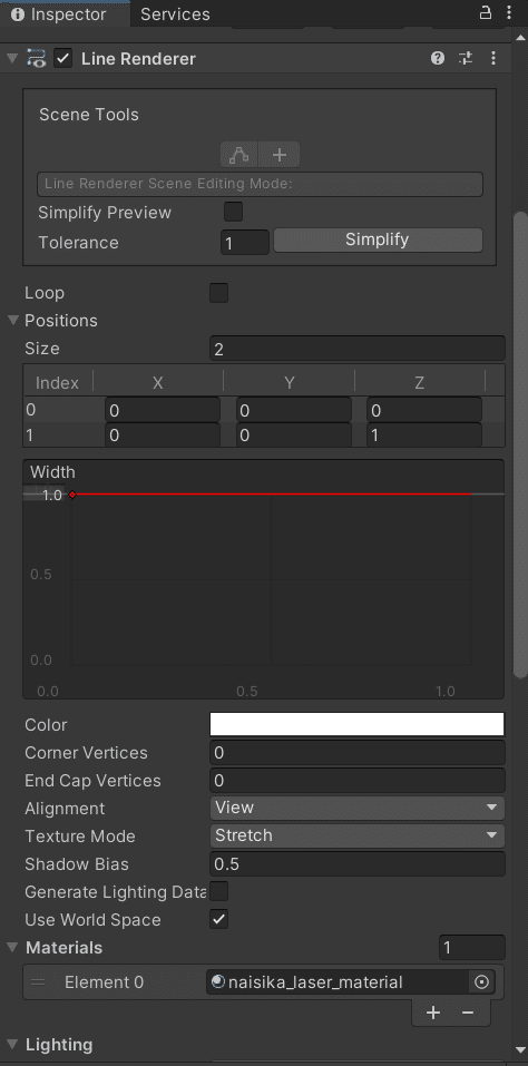 【Unity】Line Rendererで任意の2点間にスクリプトで線をひく｜kt.