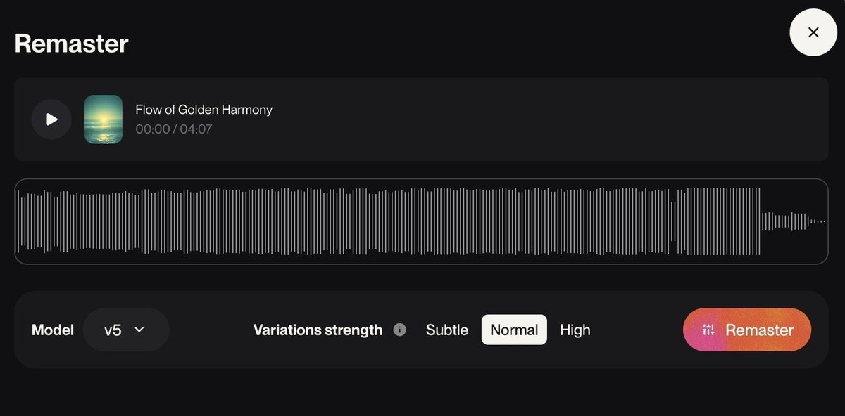 【SunoV5】Remaster（リマスター）の使い方が少しだけ変わりました｜K（AI Sound Creator