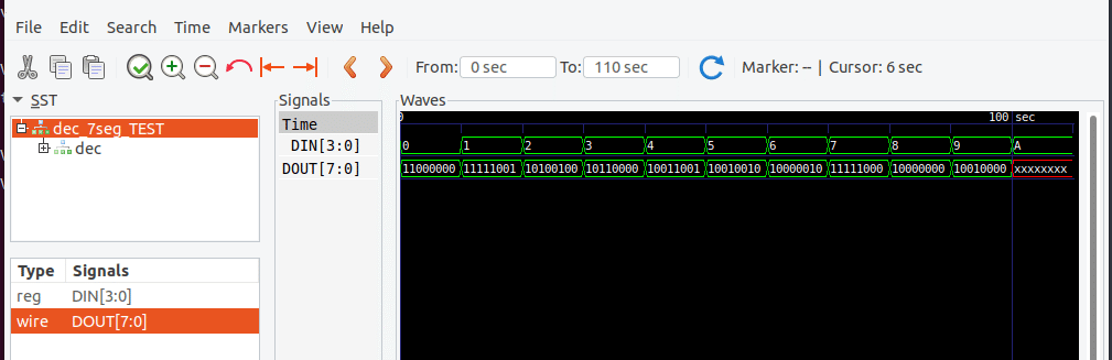 VerilogHDL | 7セグLEDデコーダのシミュレーション｜meyon230 | meyon's STUDY