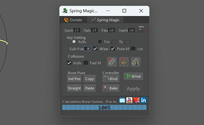 Mayaの無料揺れものツール「SpringMagic」の基本操作【私的備忘録】｜🦆🦌🟥🟧🟨⬜