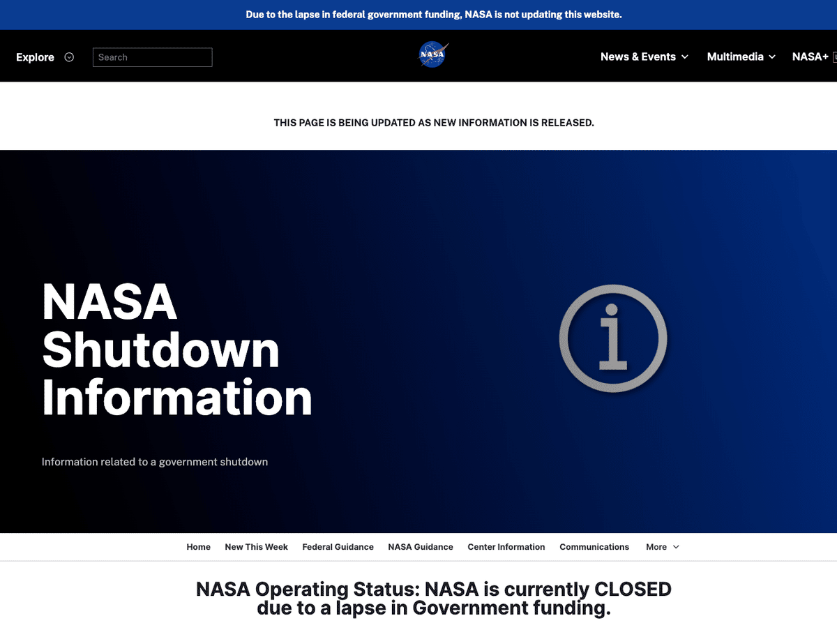 Shutdown in Space: How NASA Keeps the Lights On When Washington Goes ...