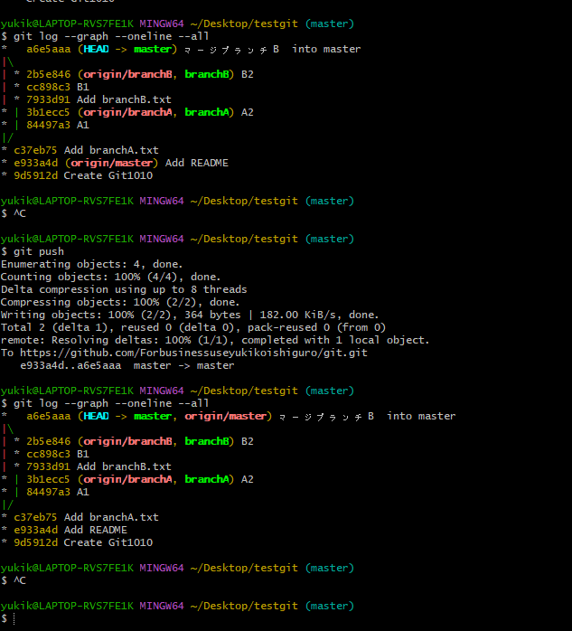 【Git中級】Fast-forwardマージと3-wayマージを実践で完全理解｜YUKIKO@（一流のIT研修講師を目指し学習中）知識は武器になる※記事は個人の学習記録です。