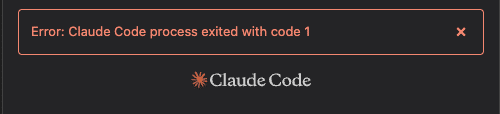 claude codeで「Error: Claude Code process exited with code 1」｜0x