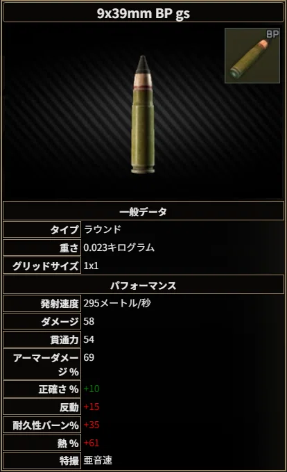 【EFT：弾薬の名称について知る⑬】9x39mm BP gs｜maki