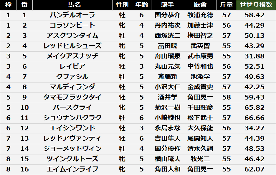 11/9(日) 買いたい馬｜せせり WIN5&指数予想
