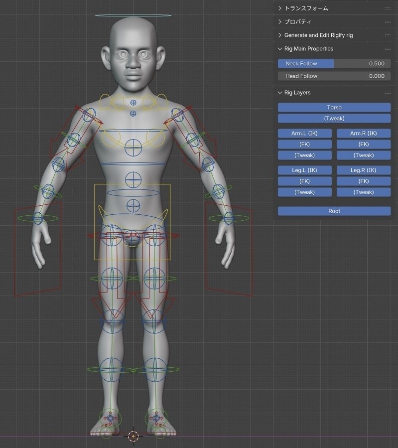 Blenderノート： Rigifyの使い方 (3)｜FUJIKAWA