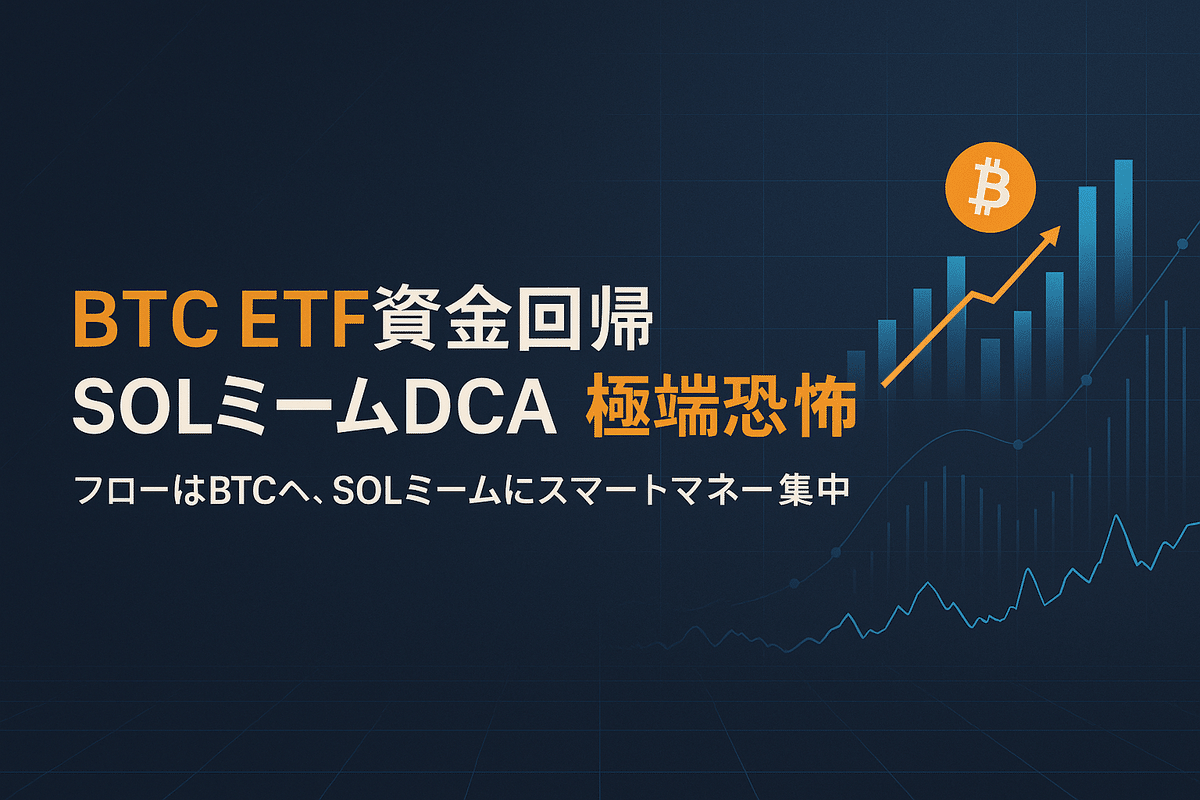 〖AI投資〗2025-11-13 暗号資産：BTC ETF +$524M回帰／SOLミームにDCA集中｜仮想通貨エアドロップラボ