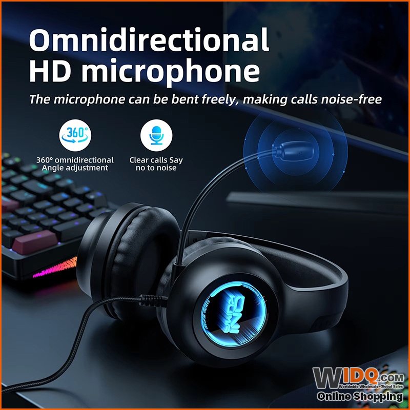 🎧 ONIKUMA X36 RGB ゲーミングヘッドセット – アビスフロー ライト & Hi-Fi サウンド 🌌｜WIDQ