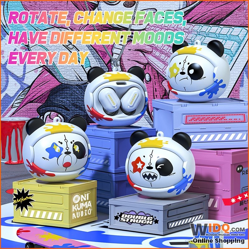 🎧 ONIKUMA T20 TWS ゲーミングイヤホン | 65ms 低遅延 | 25時間再生 | 回転式フェイスデザイン 🐻｜WIDQ