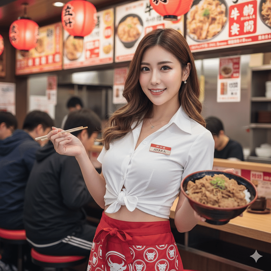牛丼店の美女店員さん｜zerozero_x
