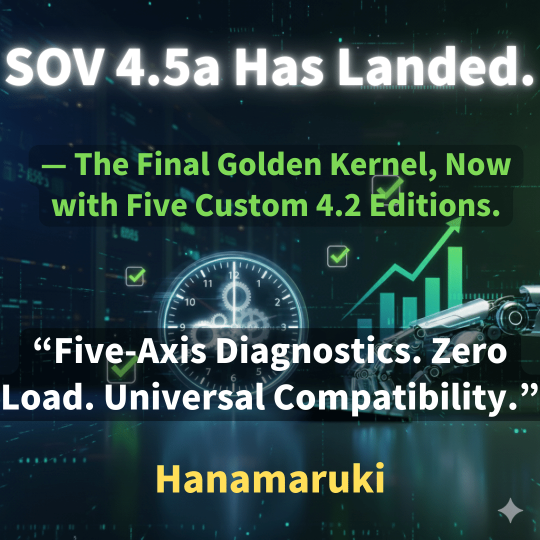 SOV 23😂SOV 4.5a / 4.2a 公開記念・日本語版― 5パラメータ完全実装 × 専用カスタムモデル5種の全貌 ―｜Hanamaruki