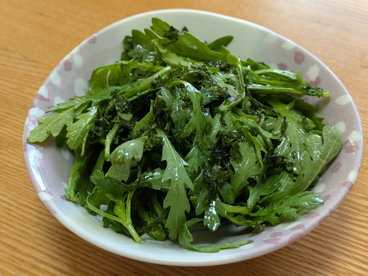 生でも美味しい、春菊のチョレギサラダ｜noboru