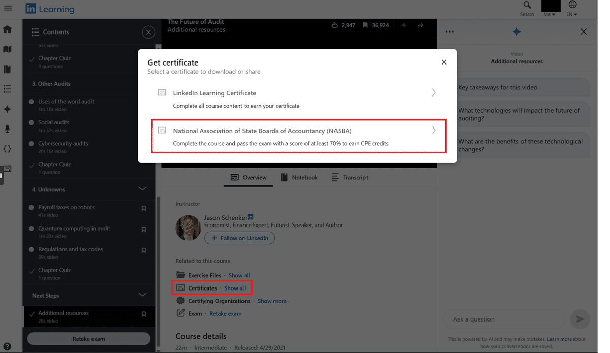 【USCPA/CPE】LinkedIn LearningでCPEを取ろう【無料】｜せれ