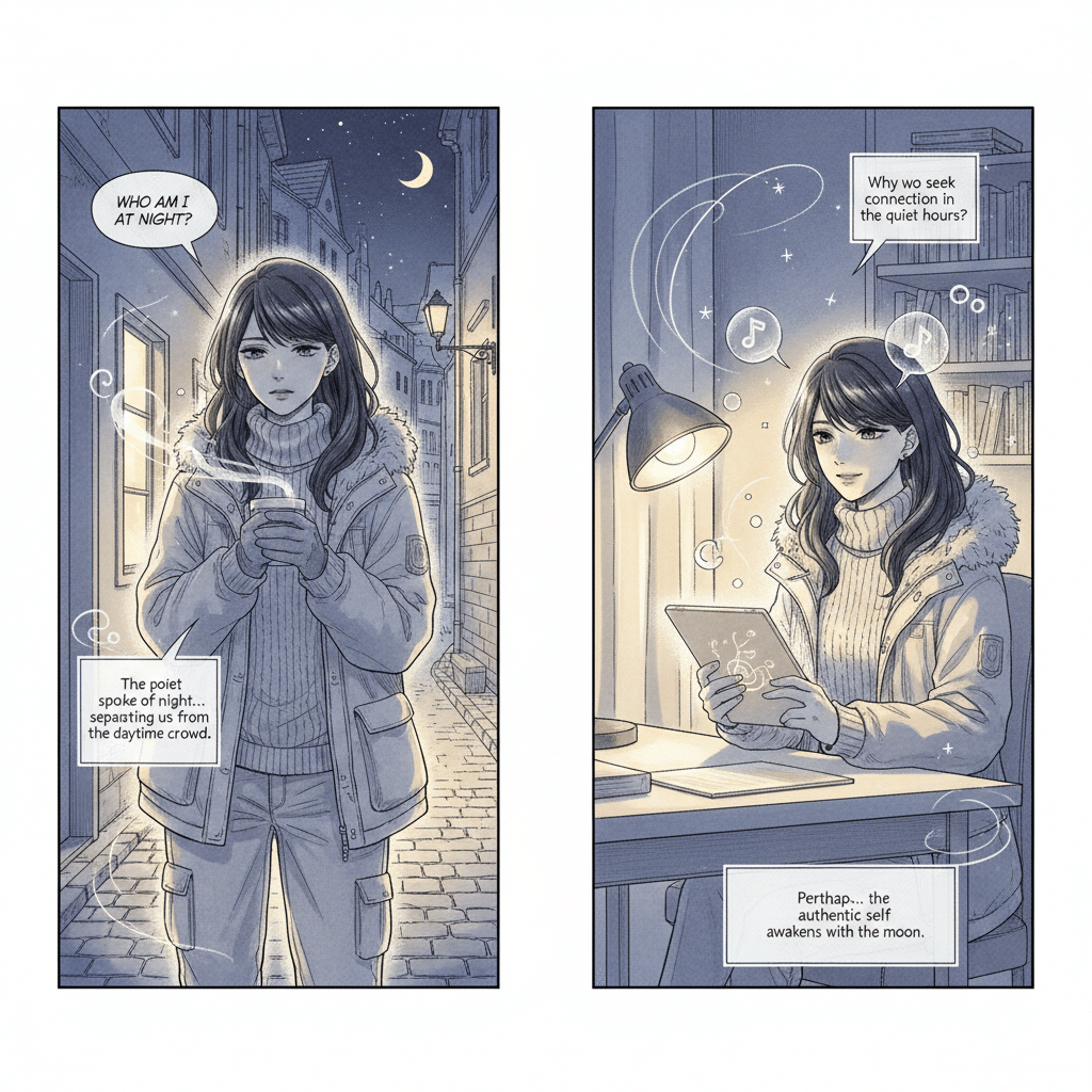 🌙夜にだけ現れる「本当の私」──詩人リルケ『夜の人々』で読み解く、深夜に筆者のnote記事が読まれる理由｜東北イタコ（Tohoku I-ST）