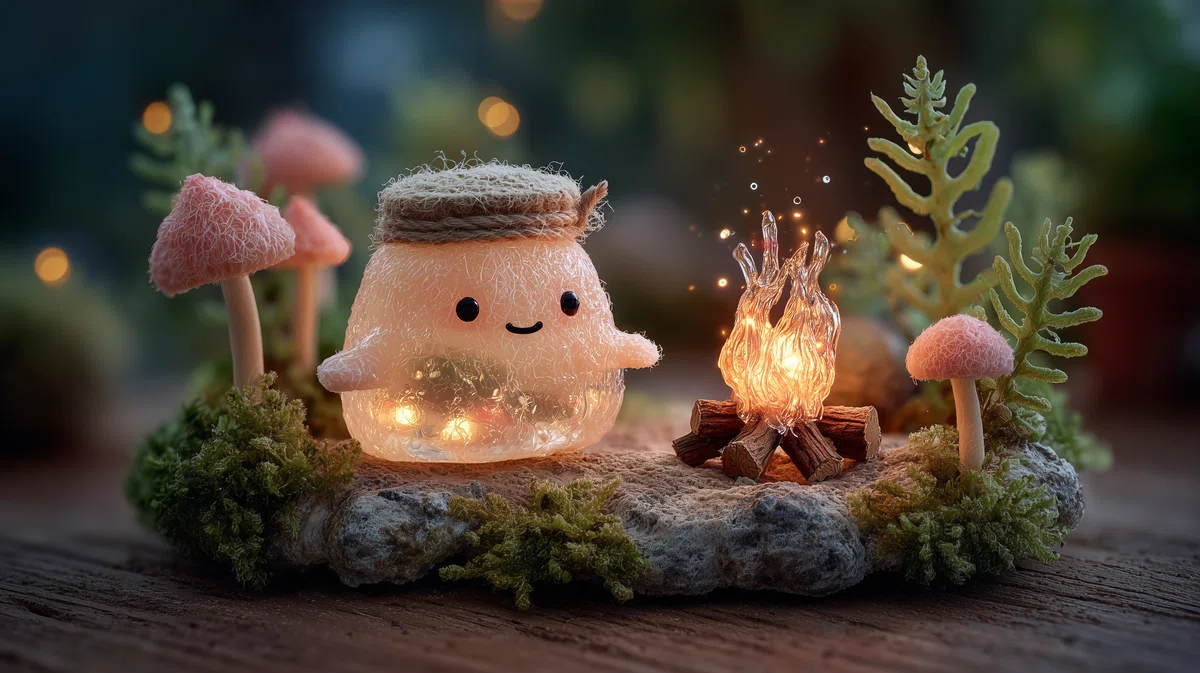 AI Illustration Production Log | A Slime Warming Itself by a Campfire ...