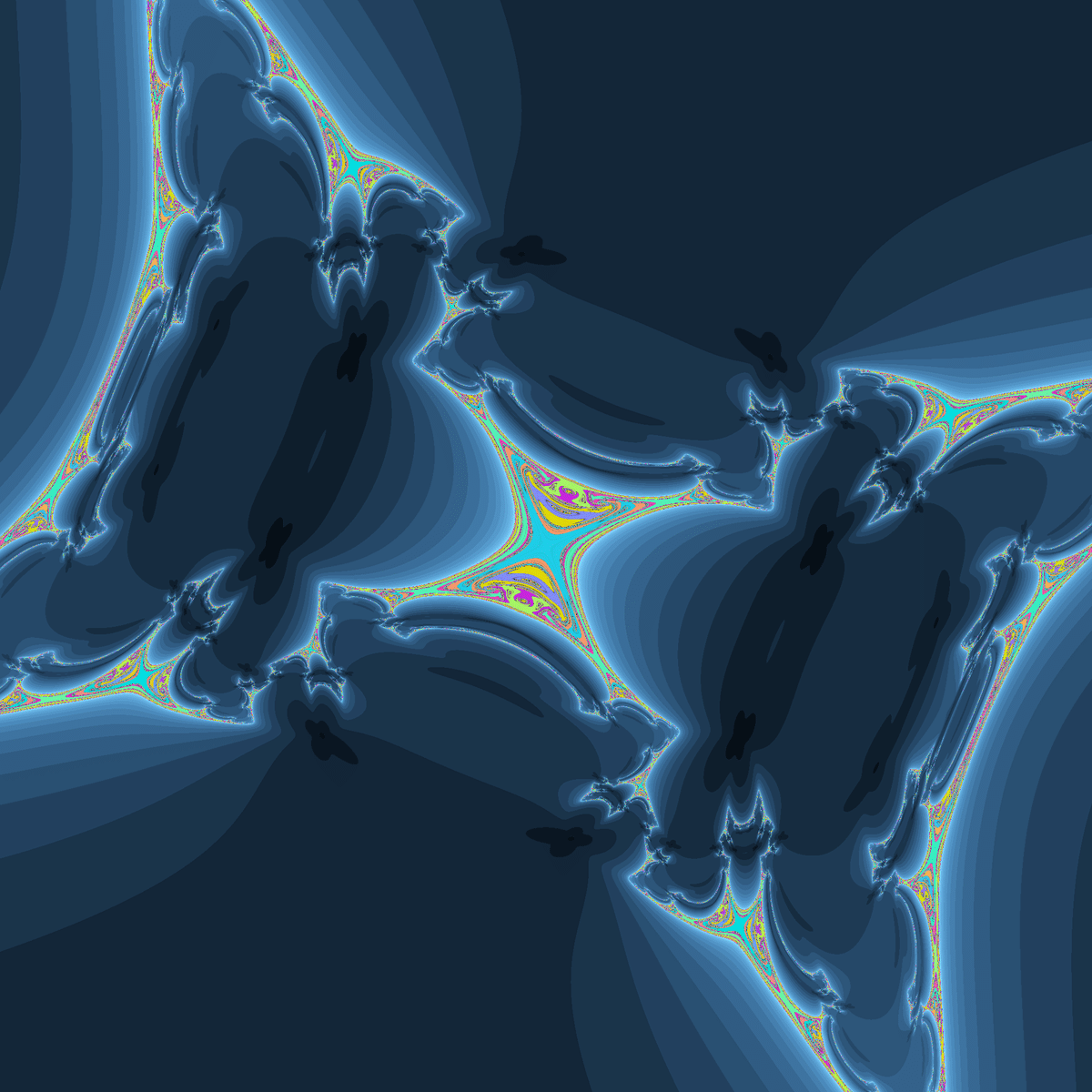 今週のフラクタル110(c/(x^2+xy-1+i(y^2-xy))+1)｜108Hassium