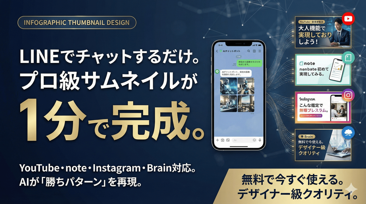 【Nano Banana Pro凄い】 LINEで動く「自動AIサムネイル作成ボット」を作ってみた｜佐藤咲祐 / Shosuke Sato